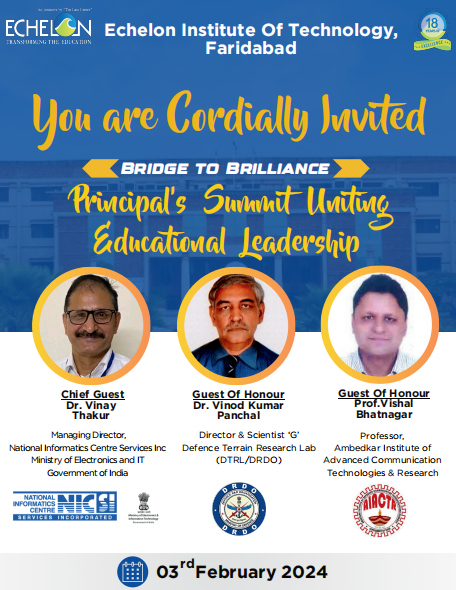Echelon Institute of Technology, Faridabad, Presents Principal's Summit ...